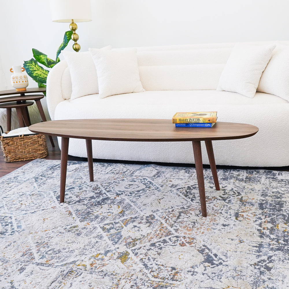 Elips Walnut Center Table | Mid in Mod | Houston TX