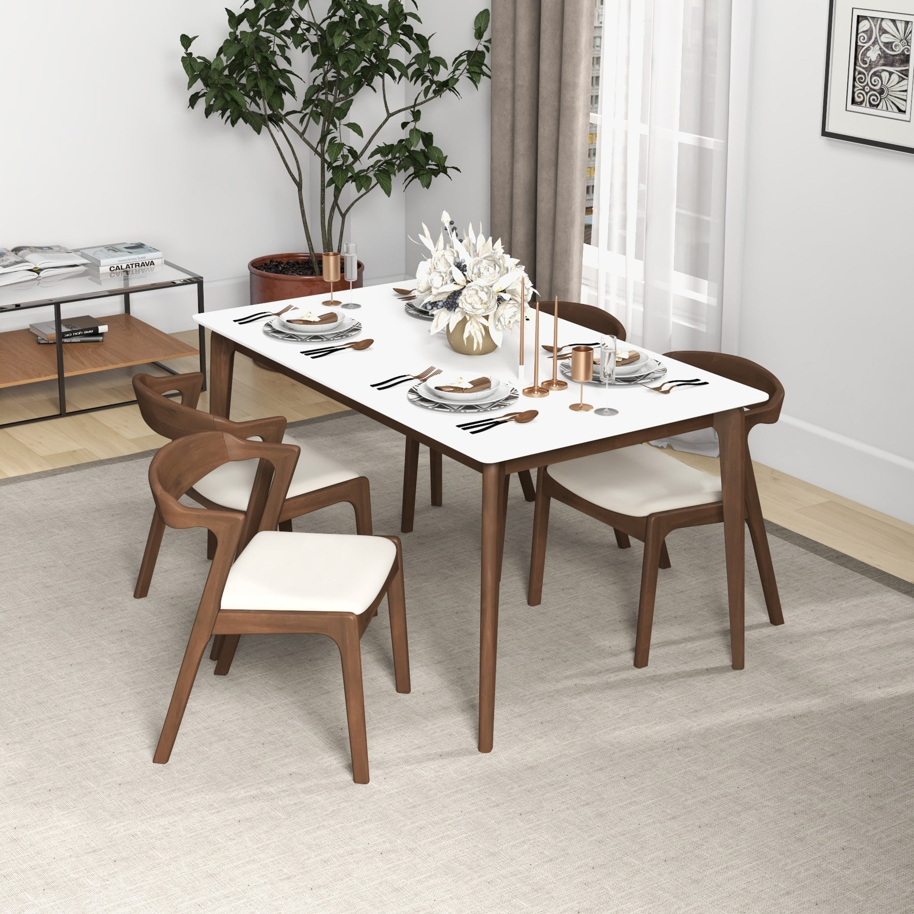 Reggie Dining Chair ( Cream Velvet) | Mid in Mod