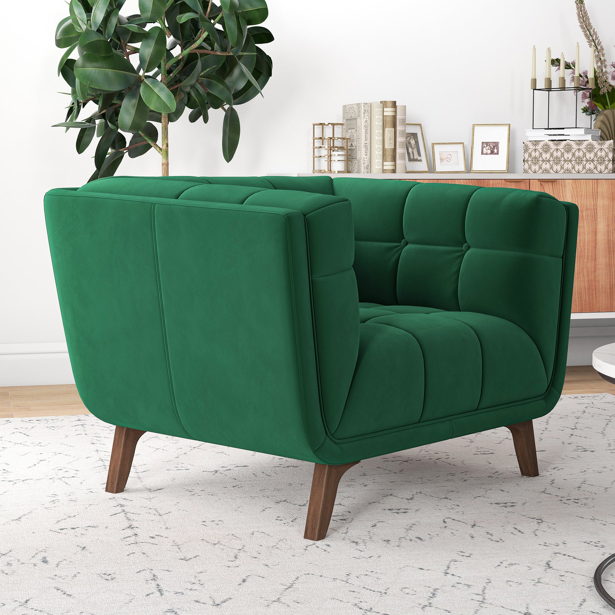 Kano Dark Green Velvet Lounge Chair | Mid in Mod | Houston TX – MidinMod
