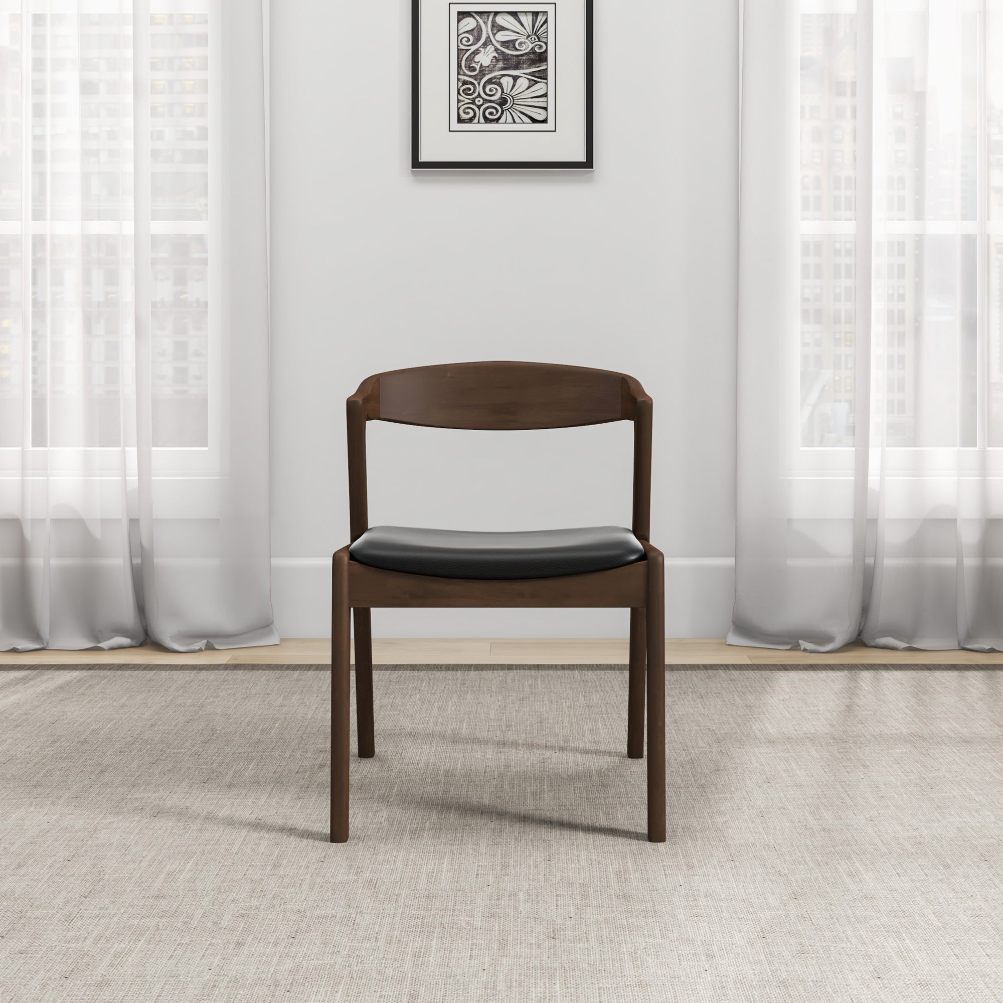 Reggie Dining Chair - Black Leather | MidinMod