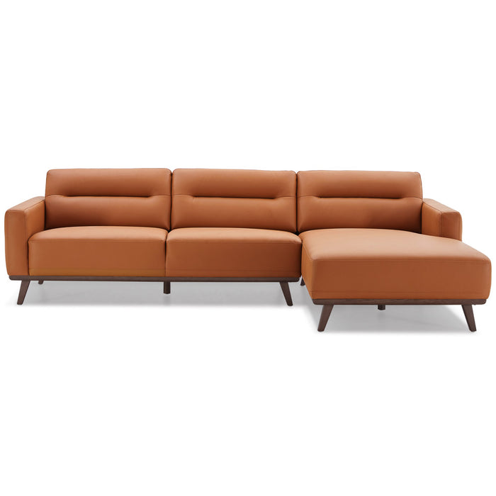 Baltic Sectional Right Cognac Leather Sofa | Mid In Mod