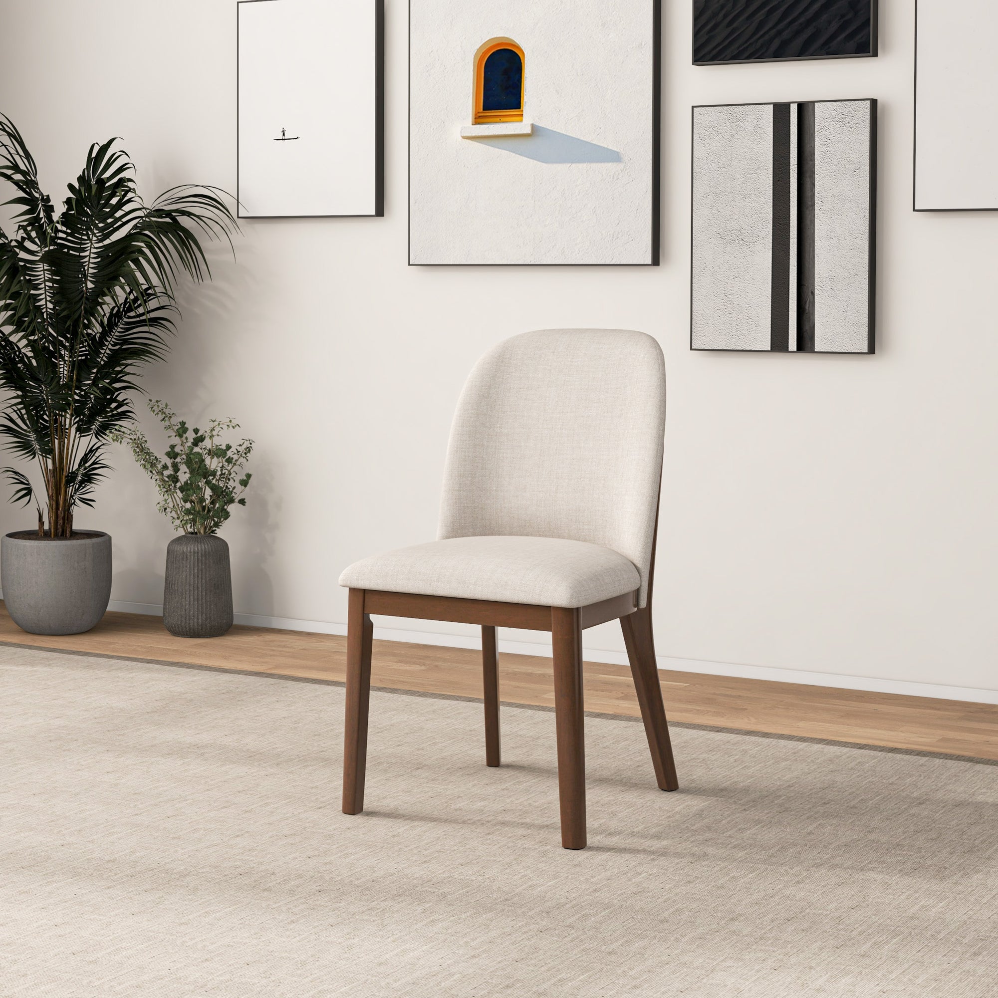 Belfast Beige Linen Dining Chair | MidinMod