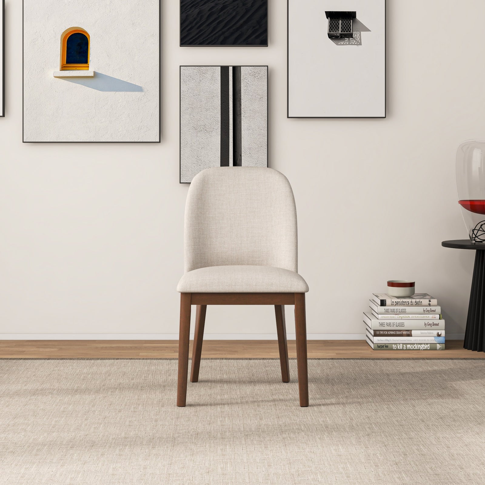 Belfast Beige Linen Dining Chair | MidinMod