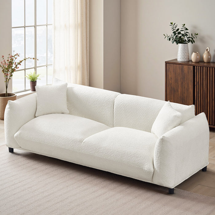 Mansfield Luxury Cream Bouclé Sofa | Low-Profile Avant-Garde Couch ...