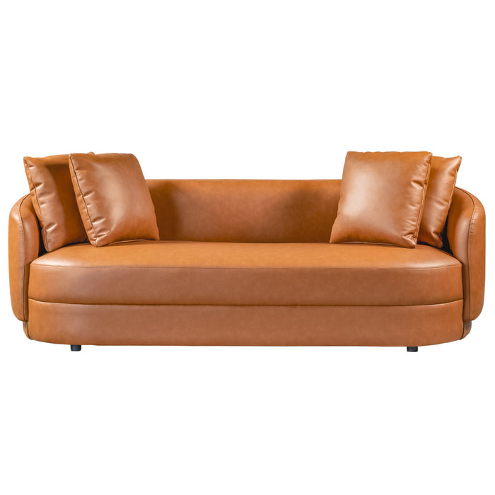 Perth Cognac Composite Leather Sofa | MidinMod