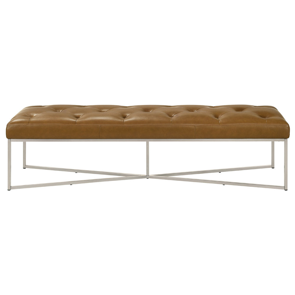 Salado Tan Leather Bench | Mid in Mod