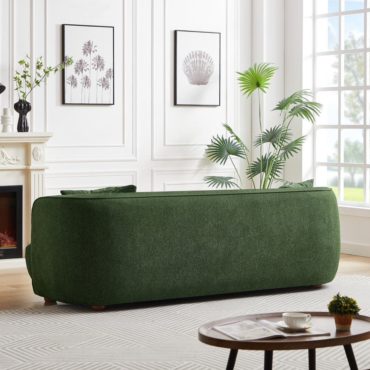 Venus Green Linen Sofa | Mid in Mod