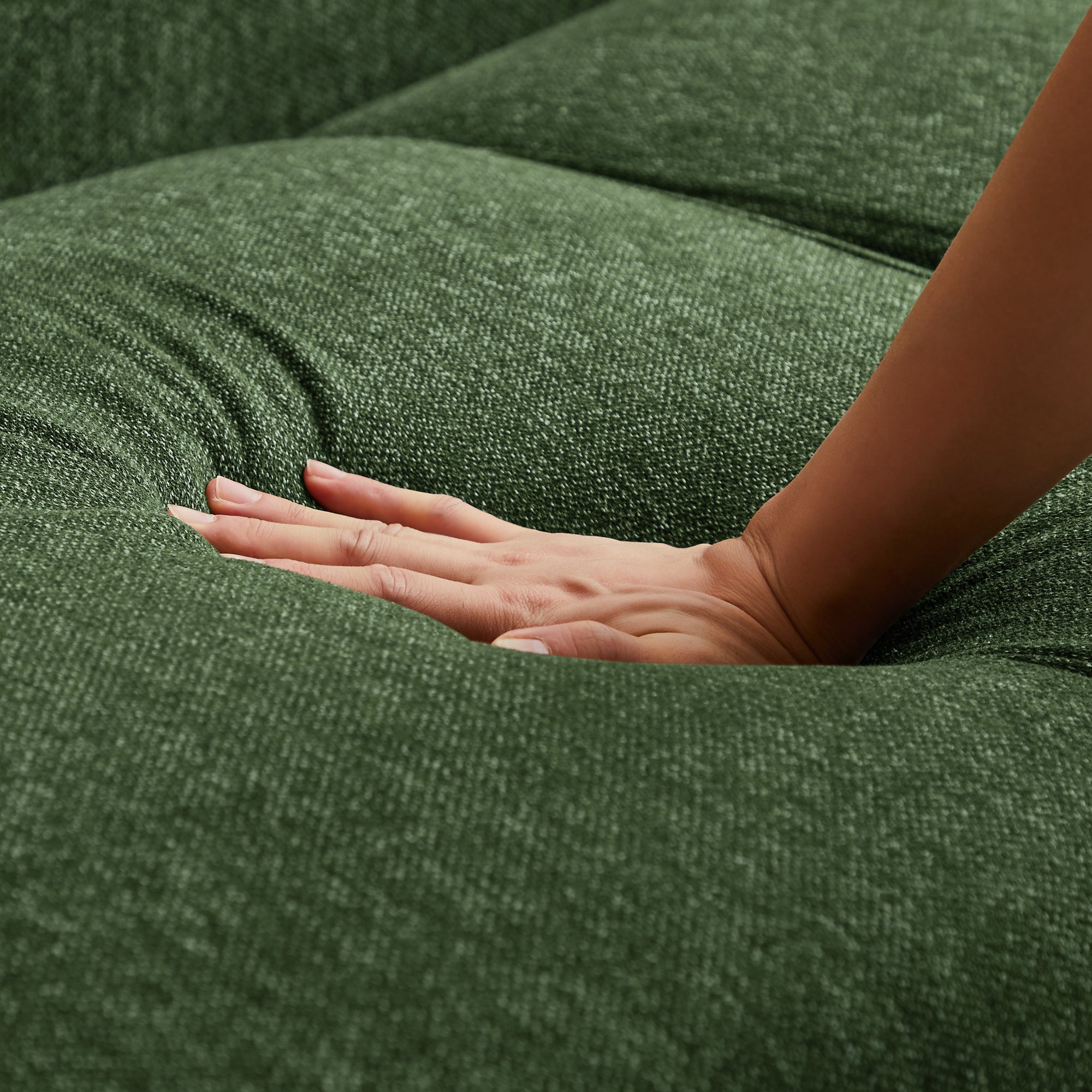 Venus Green Linen Sofa | Mid in Mod