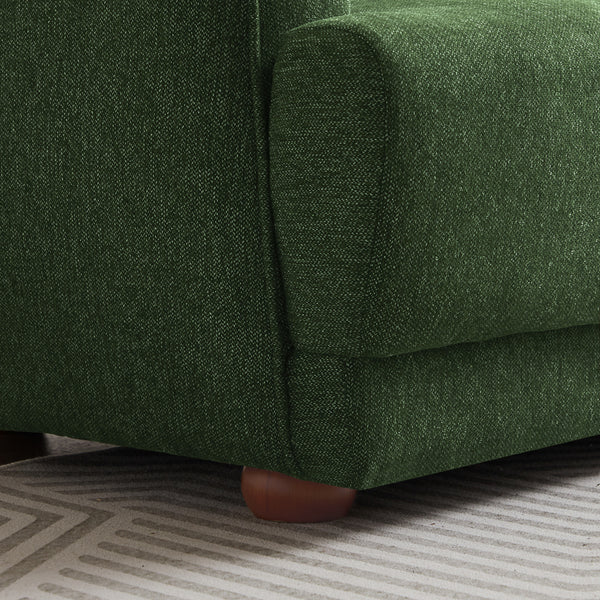 Venus Mid-Century Green Fabric Sofa | 3-Seater Couch | MidinMod