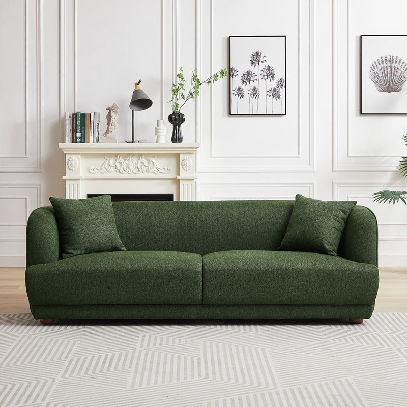 Venus Mid-Century Green Fabric Sofa | 3-Seater Couch | MidinMod