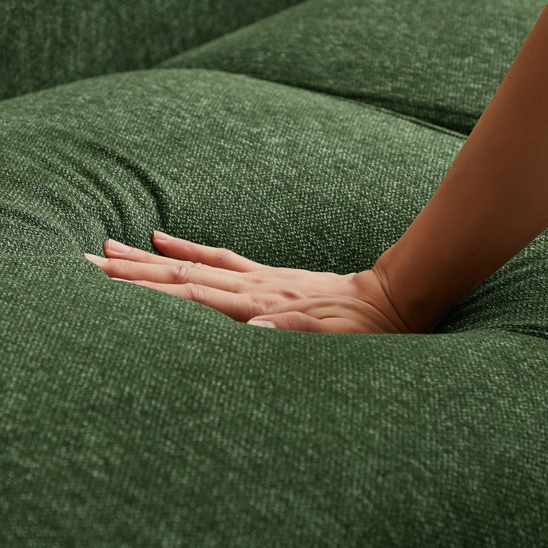Venus Mid-Century Green Fabric Sofa | 3-Seater Couch | MidinMod