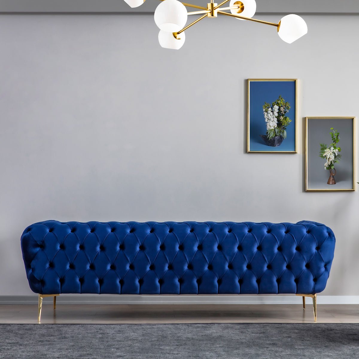 Jessica Sofa - Navy Blue Velvet | MidinMod | Houston TX