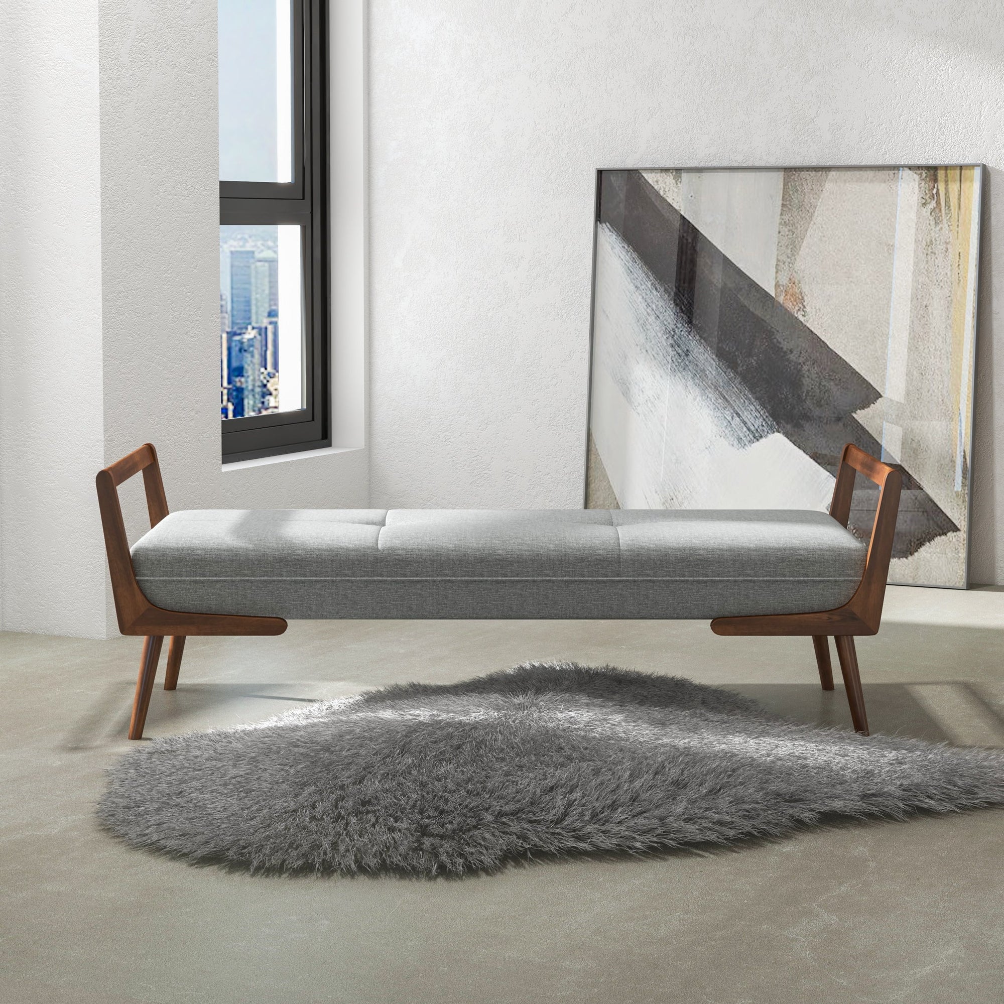 Dresden Modern Grey Bench