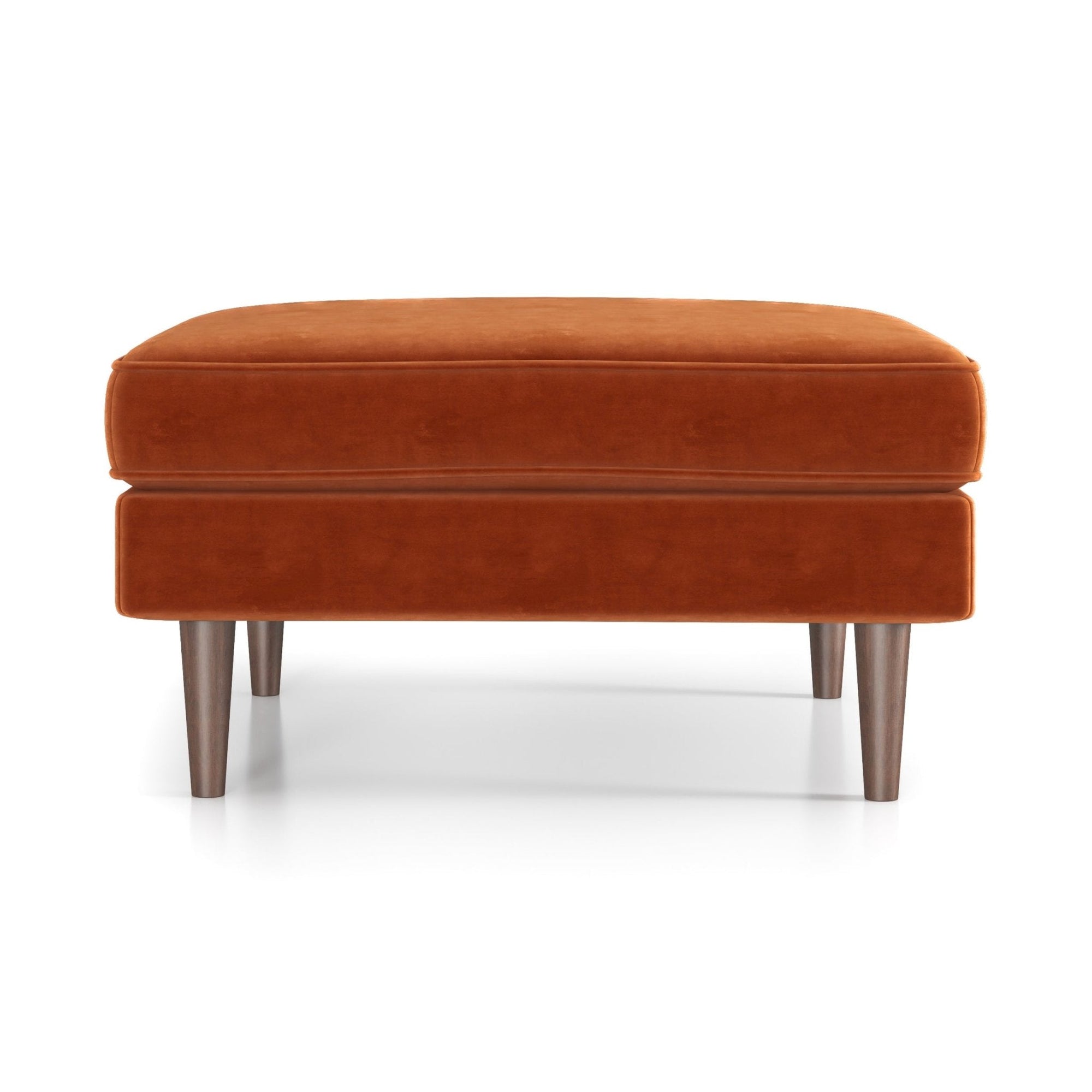 Fordham Ottoman - Burnt orange Velvet