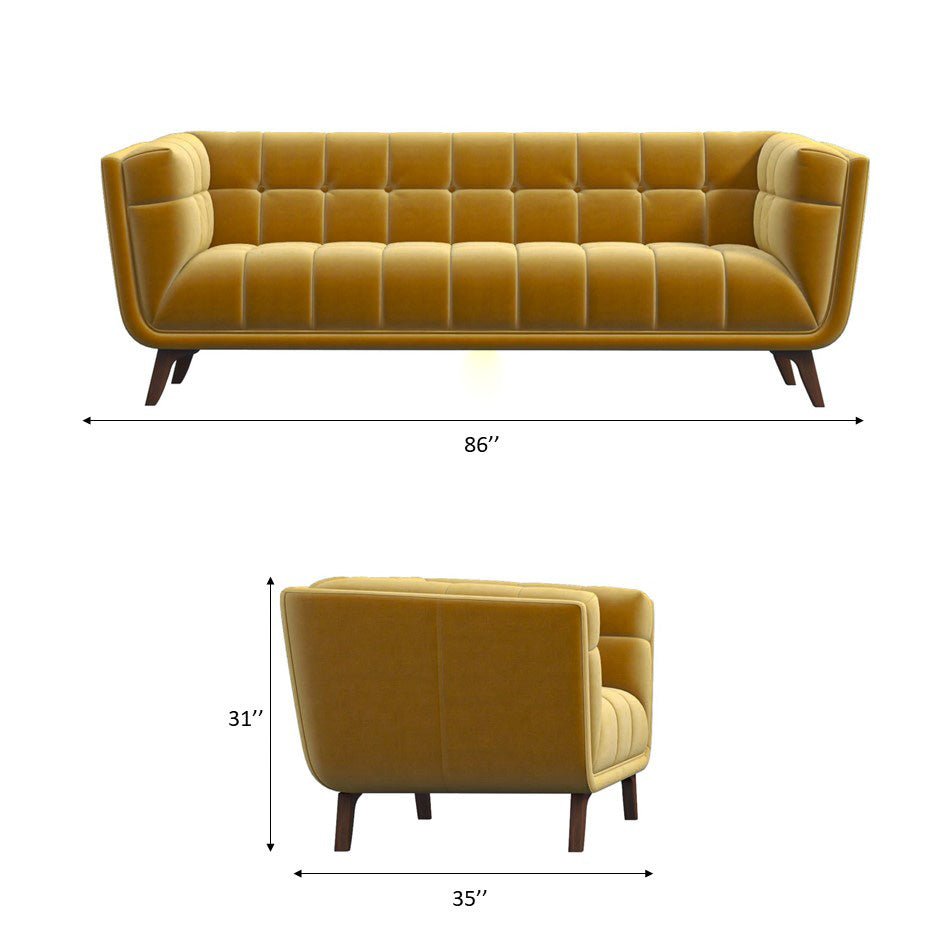 Kano Leather Sofa 84" - Cognac Leather | MidinMod | Houston TX