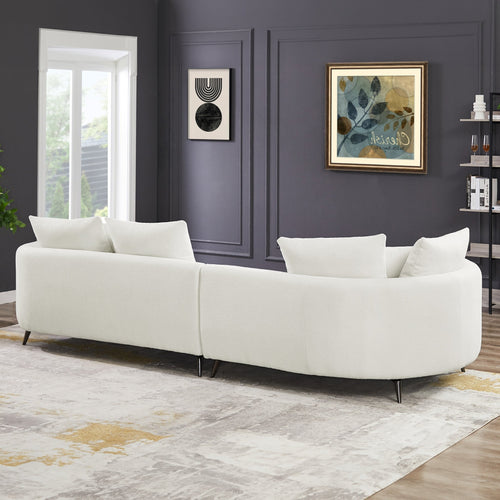 Lusia Ivory Boucle Sectional Sofa Left | Mid in Mod