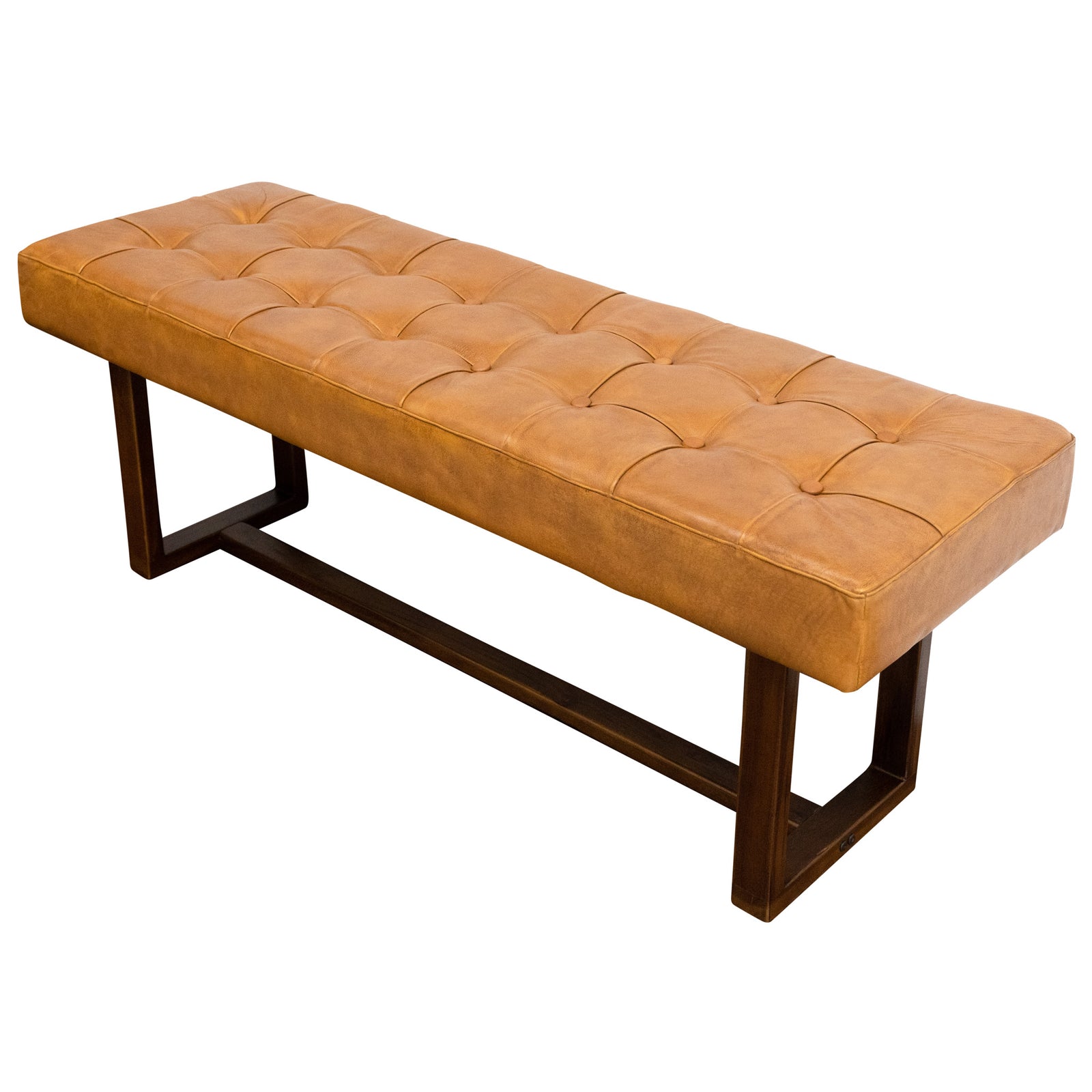 Sumba Modern Genuine Tan Leather Bench | MidinMod