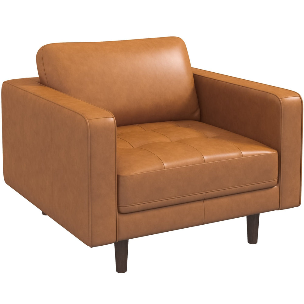Tessa Tan Leather Lounge Chair | MidinMod