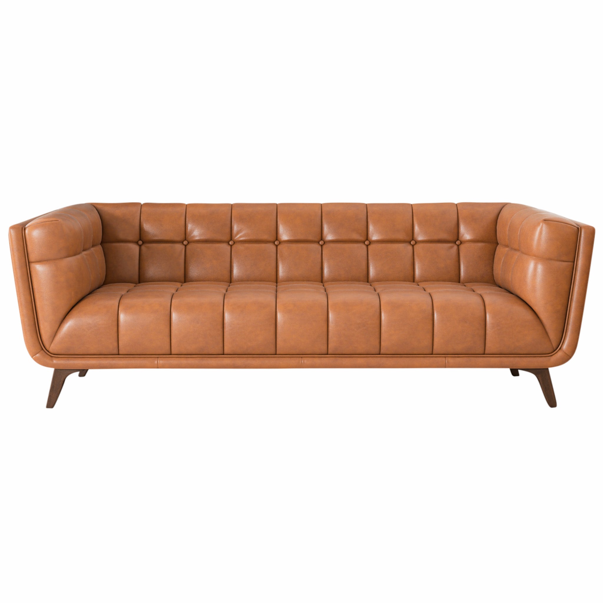 Kano Leather Sofa 84" - Cognac Leather | MidinMod | Houston TX