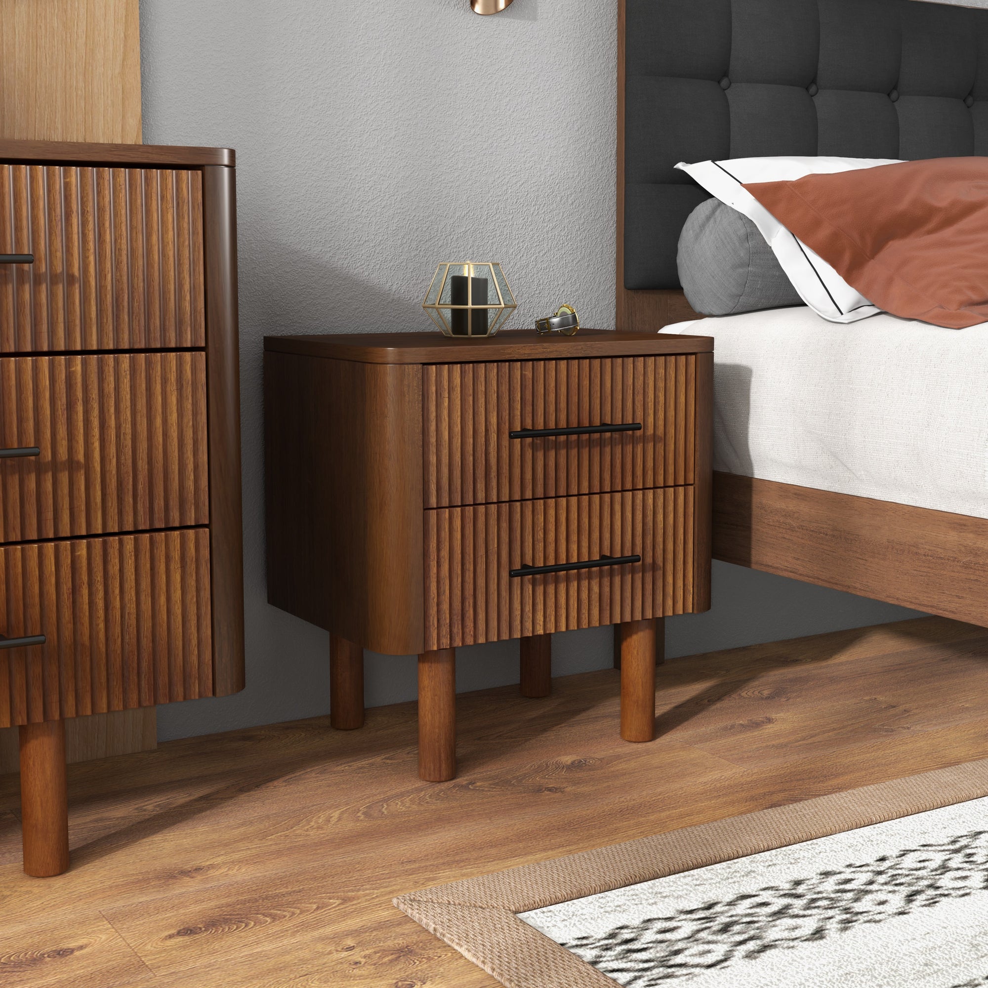 Stanley Nightstand with 2 Drawers | Mid in Mod