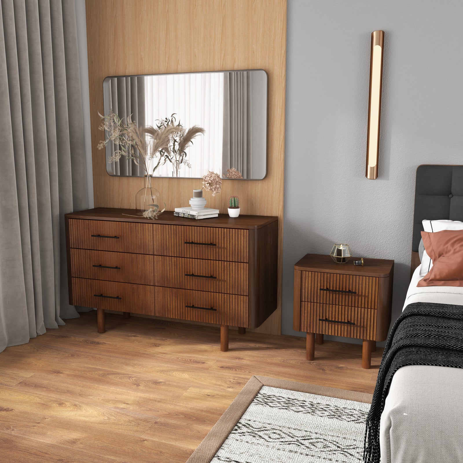 Stanley Nightstand with 2 Drawers | Mid in Mod