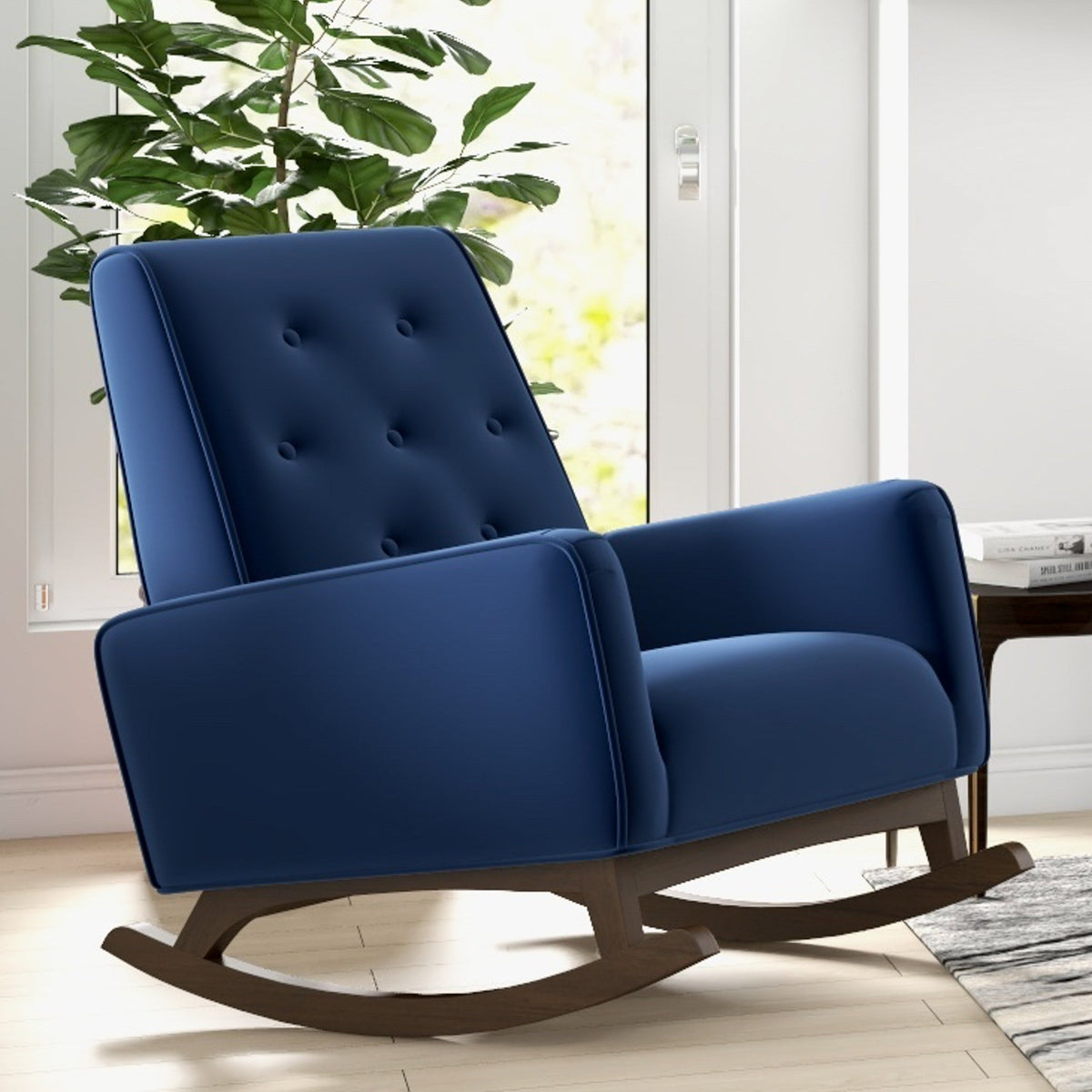 Windsor Navy Blue Rocking Chair | MidinMod