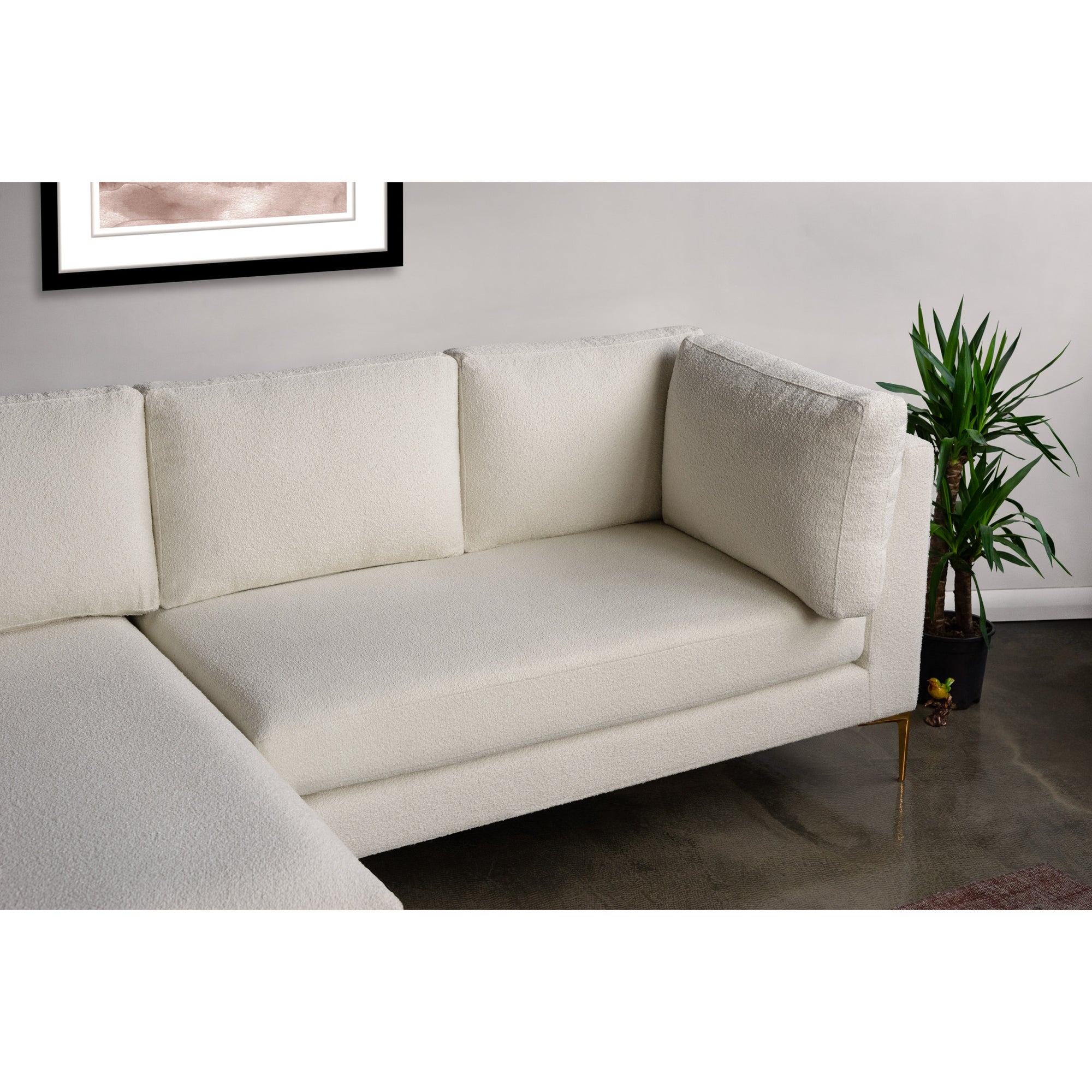Chamberlain Beige Boucle Left Chaise Sectional Sofa