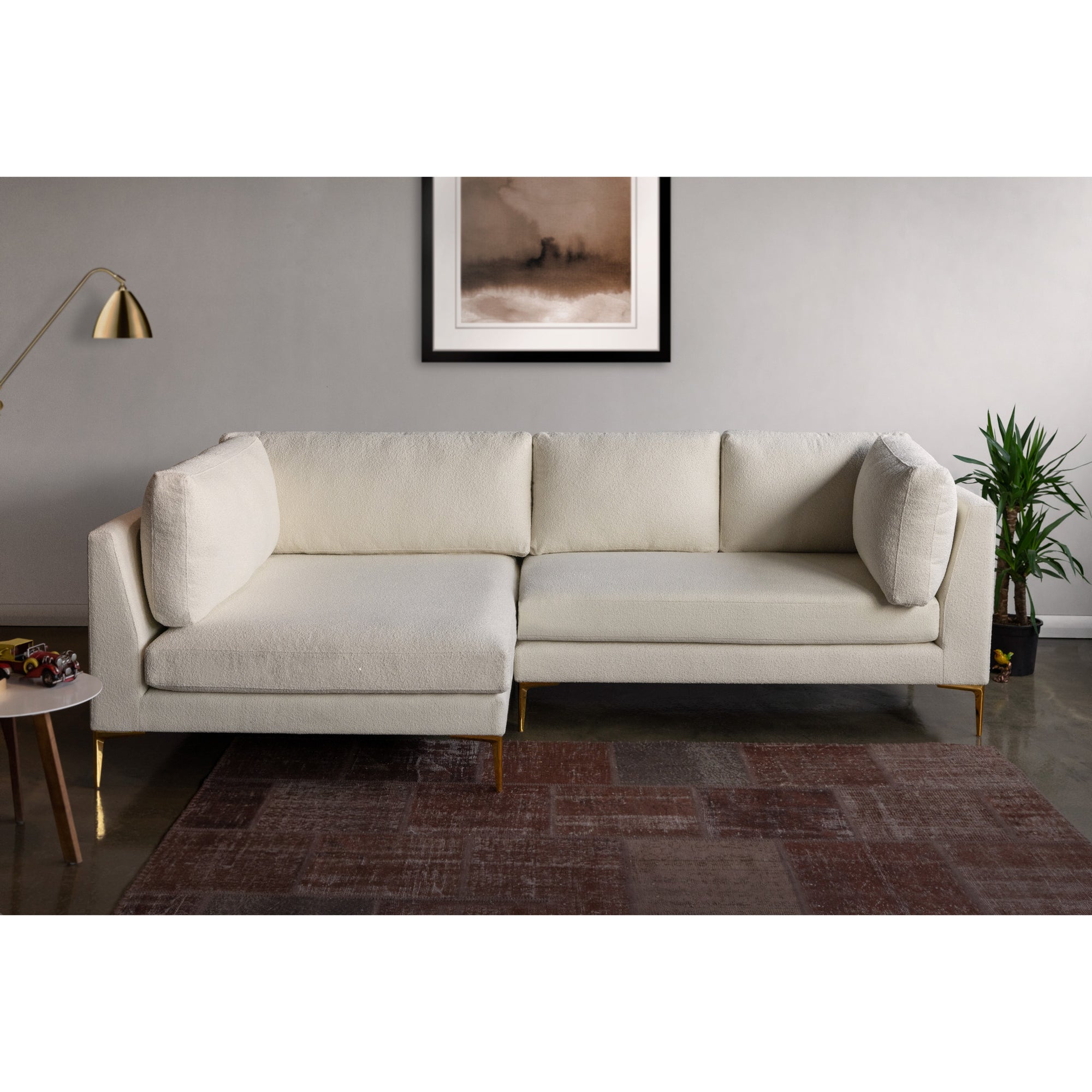 Chamberlain Beige Boucle Left Chaise Sectional Sofa