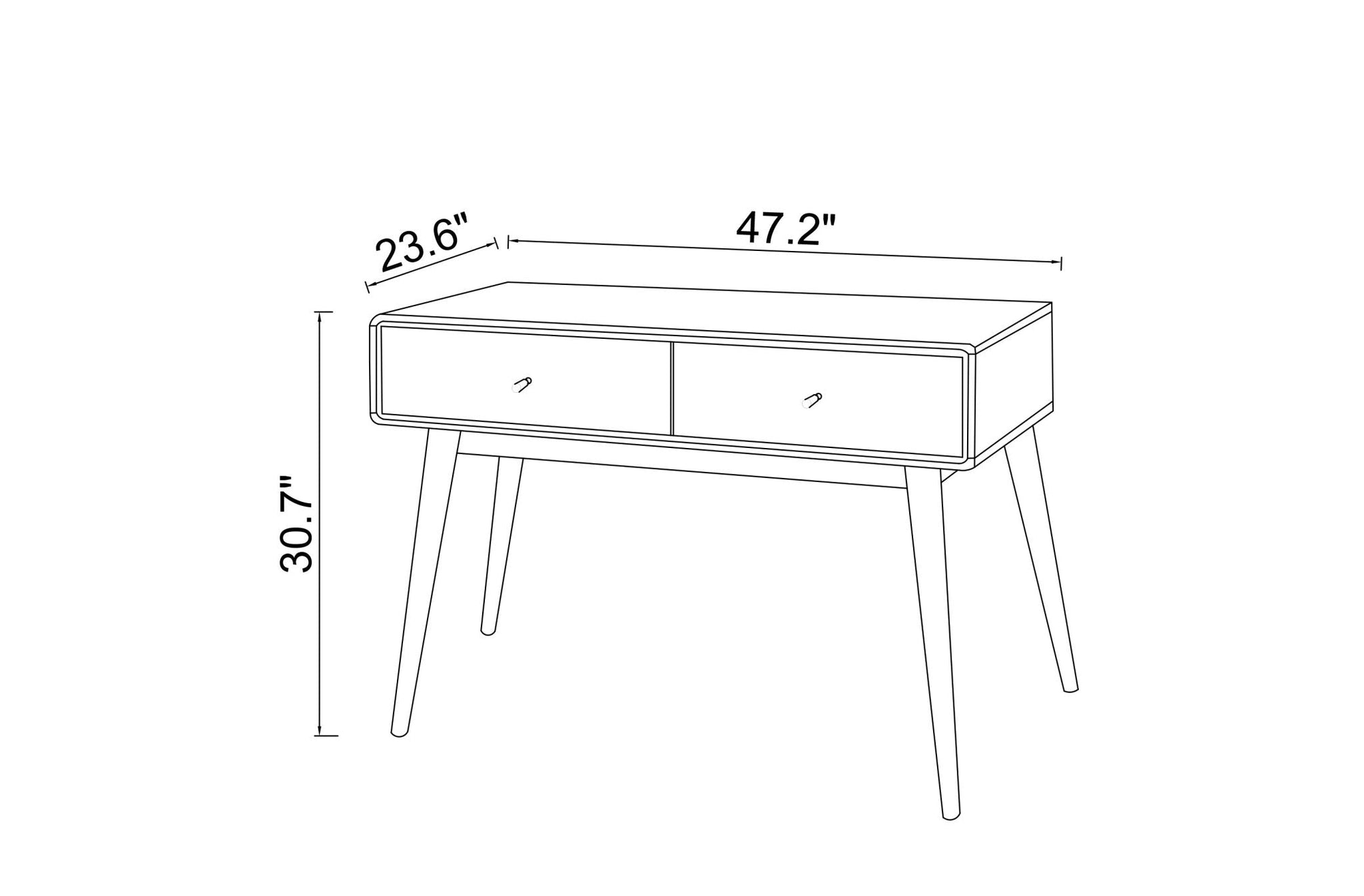 Hayes Mid Century Modern Home Office Desk