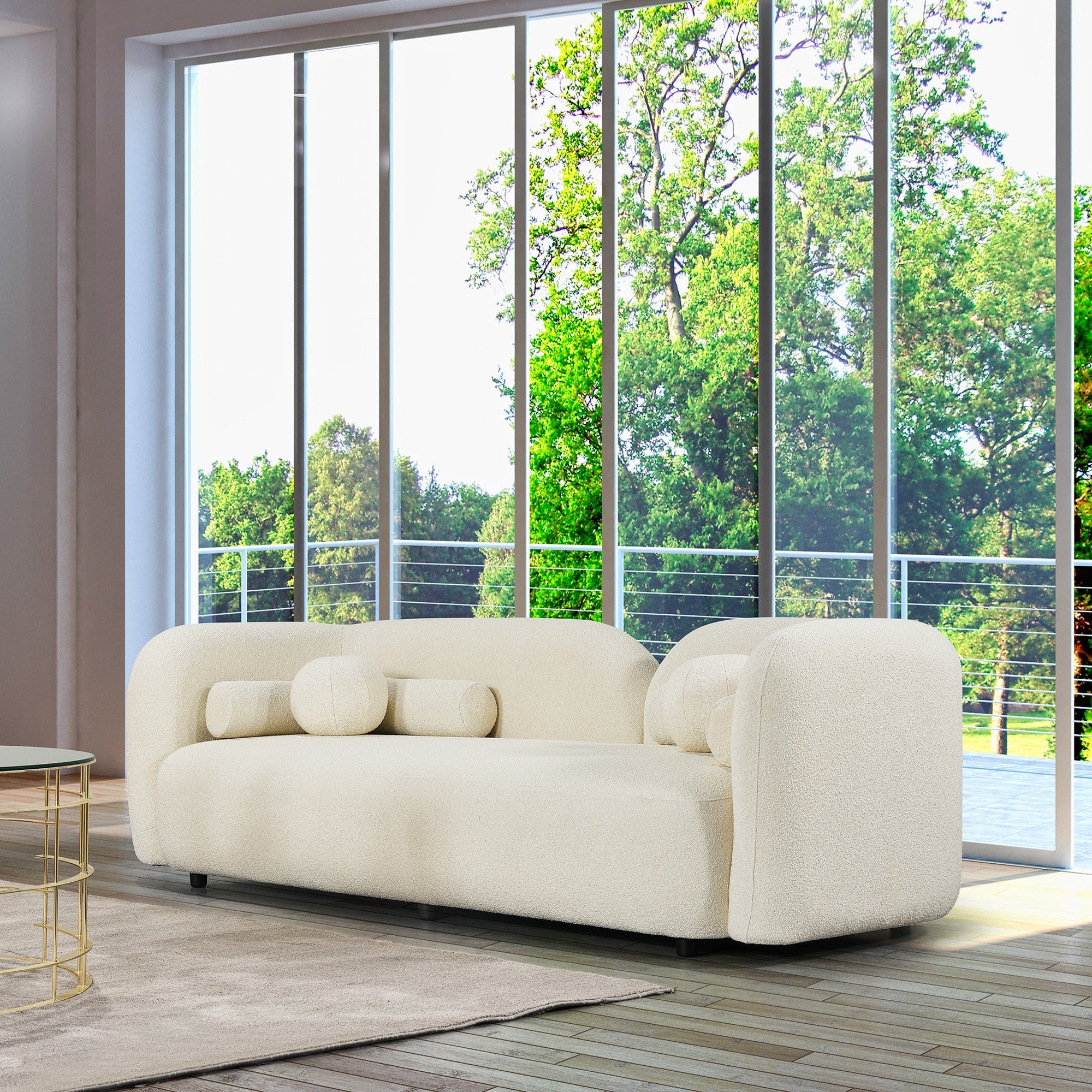 Bodrum Sofa - Ivory Boucle Couch